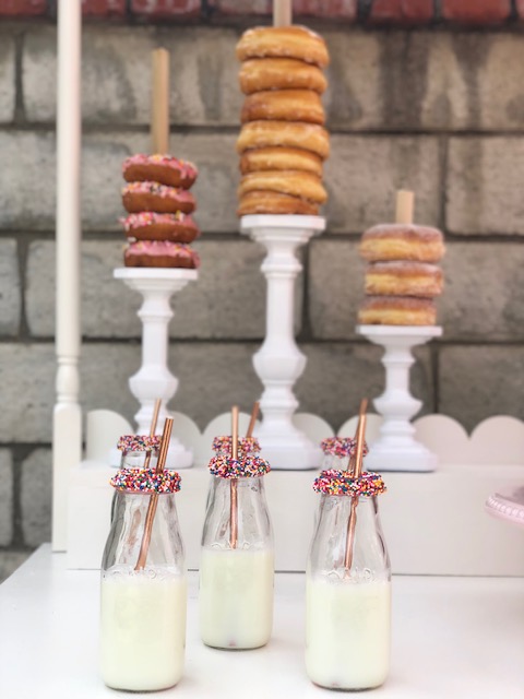 Set of 3 White Donut Stands - Touch of Gray Event Rentals & Design